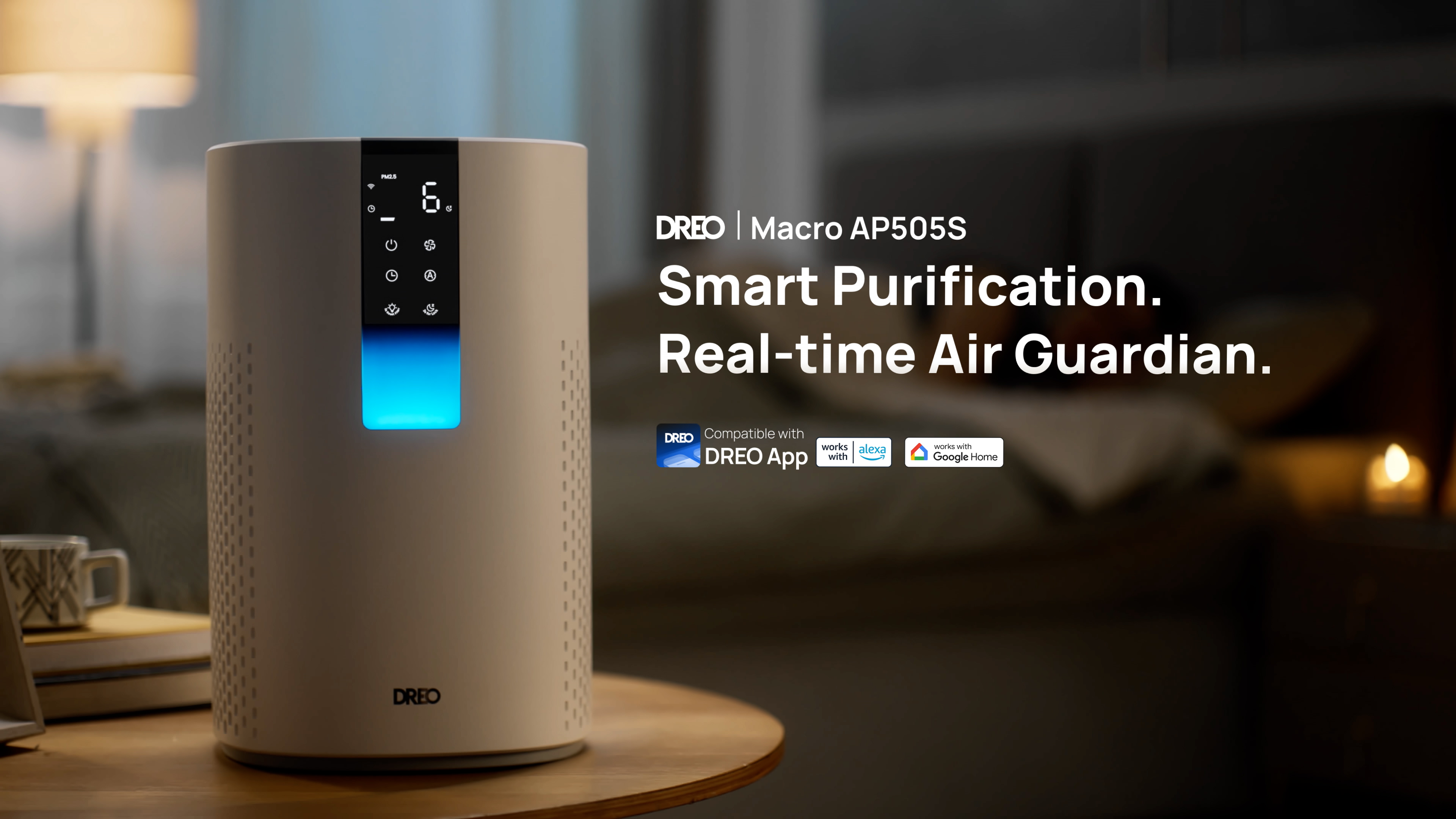 DREO HEPA Air Purifier, Large Room 1600 sq.ft, Filters 99.97% Pet Hair ...