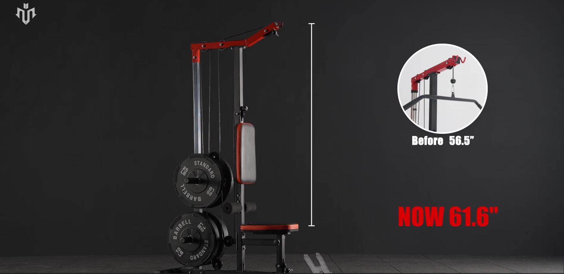 Mikolo Adjustable Weight Stack LAT Pull-Down and Row Cable Machine ...