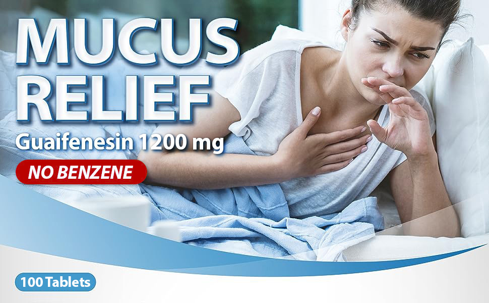 HealthA2Z® Mucus Relief | Guaifenesin 1200 mg | NO Benzene | 100 ...