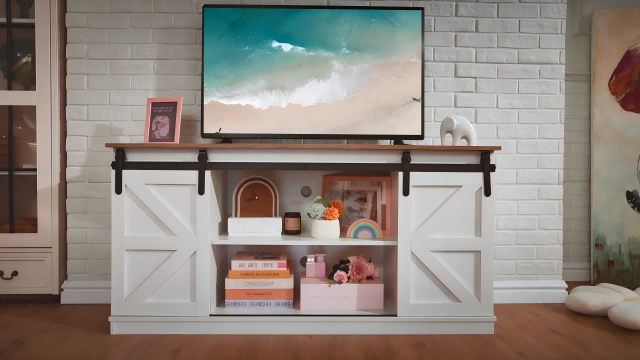 Homall TV Stand for 65 Inch TV, Storage Cabinet with Sliding Barn Door ...