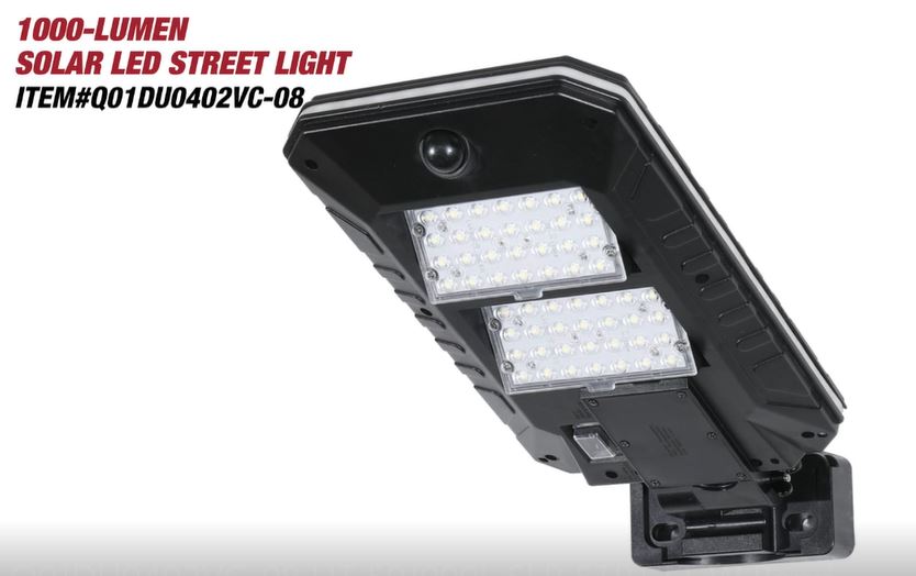 Hyper Tough 1000 Lumen Solar Powered LED Street Light, Motion Sensor ...