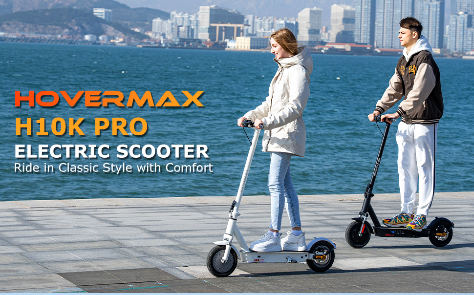 HOVERMAX 500W Electric Scooter, 19MPH Speed, 22 Miles Range, 10'' Tires ...