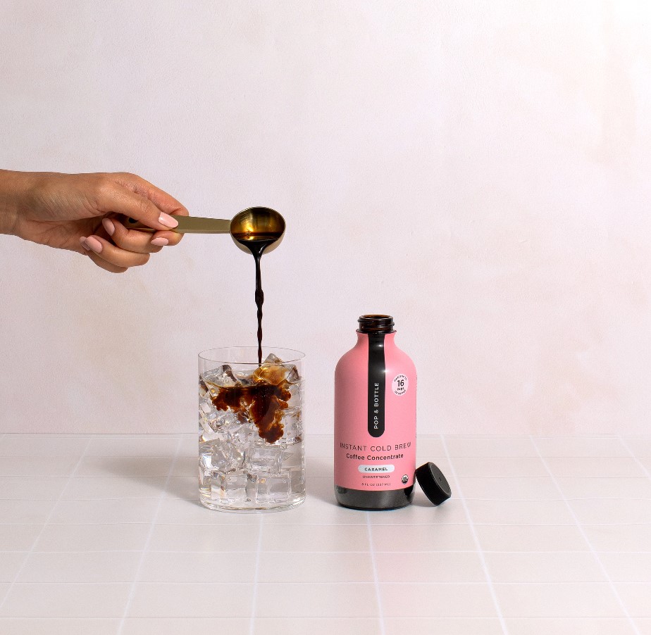 Pop & Bottle Instant Cold Brew Coffee Concentrate, Caramel, Shelf ...