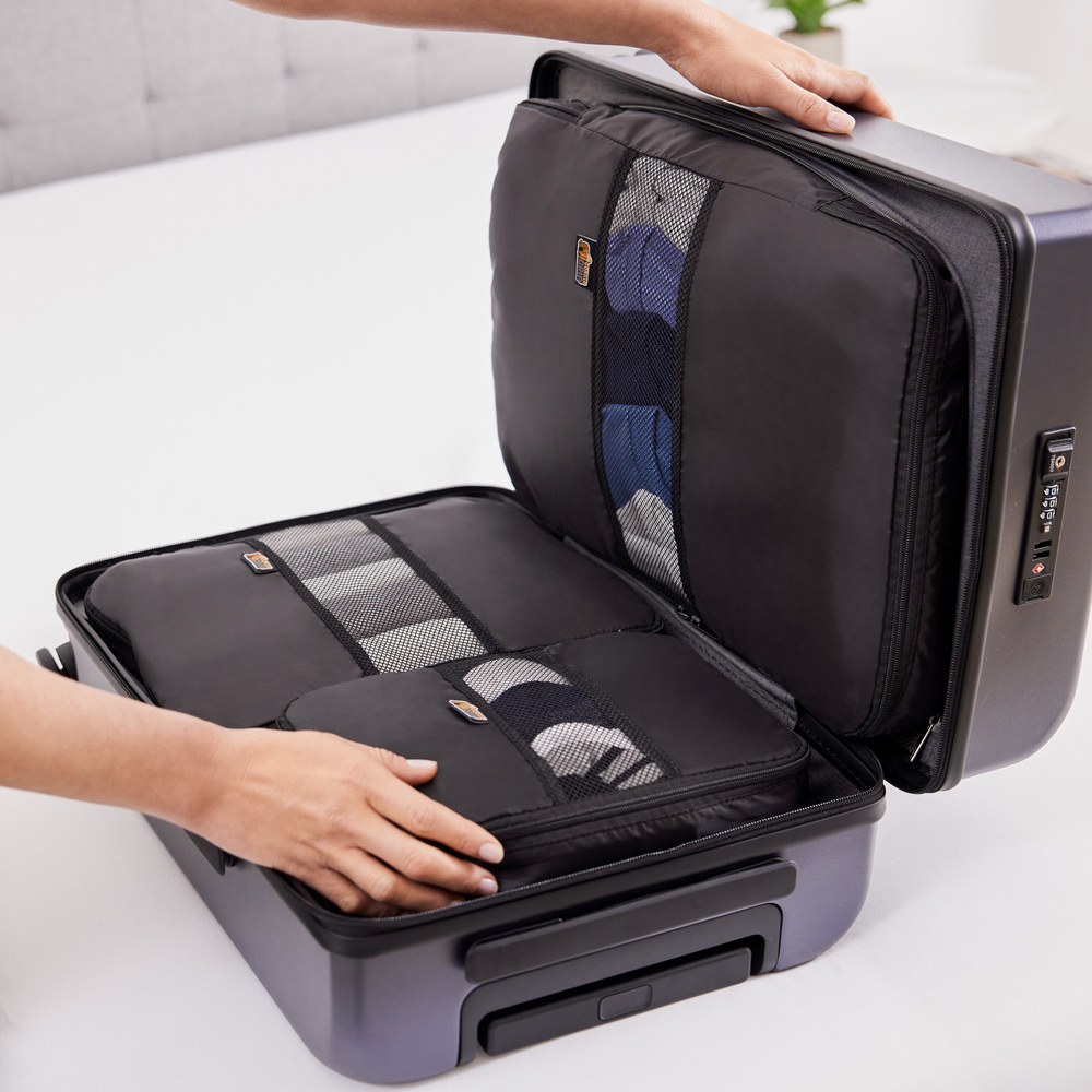 GORILLA GRIP 6 Piece Packing Cubes Set, Travel Essential Space Saving ...