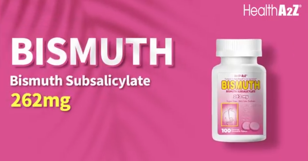 HealthA2Z Bismuth | Bismuth Subsalicylate 262mg | Multi-Symptom Relief ...