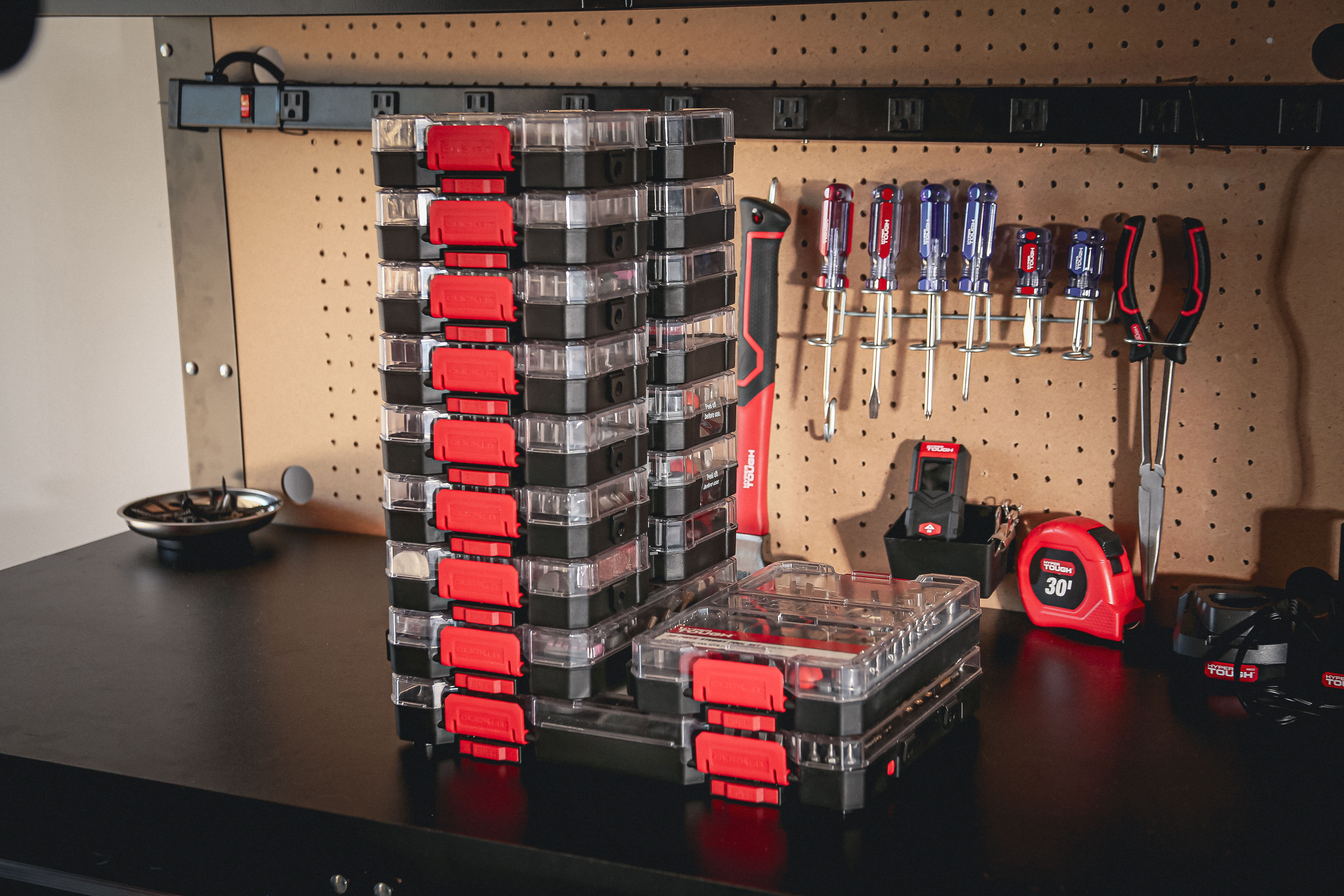 Hyper Tough Socket and Bit Set in Click Fit Case with 40 Pieces Ratchet ...