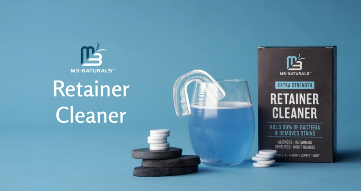 M3 Retainer Cleaner, Denture Cleaning Tablets for Odors, Stains, and ...