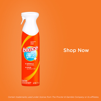 Bounce Static Remover Wrinkle Releaser Fabric Refresh Spray 9.7 oz ...