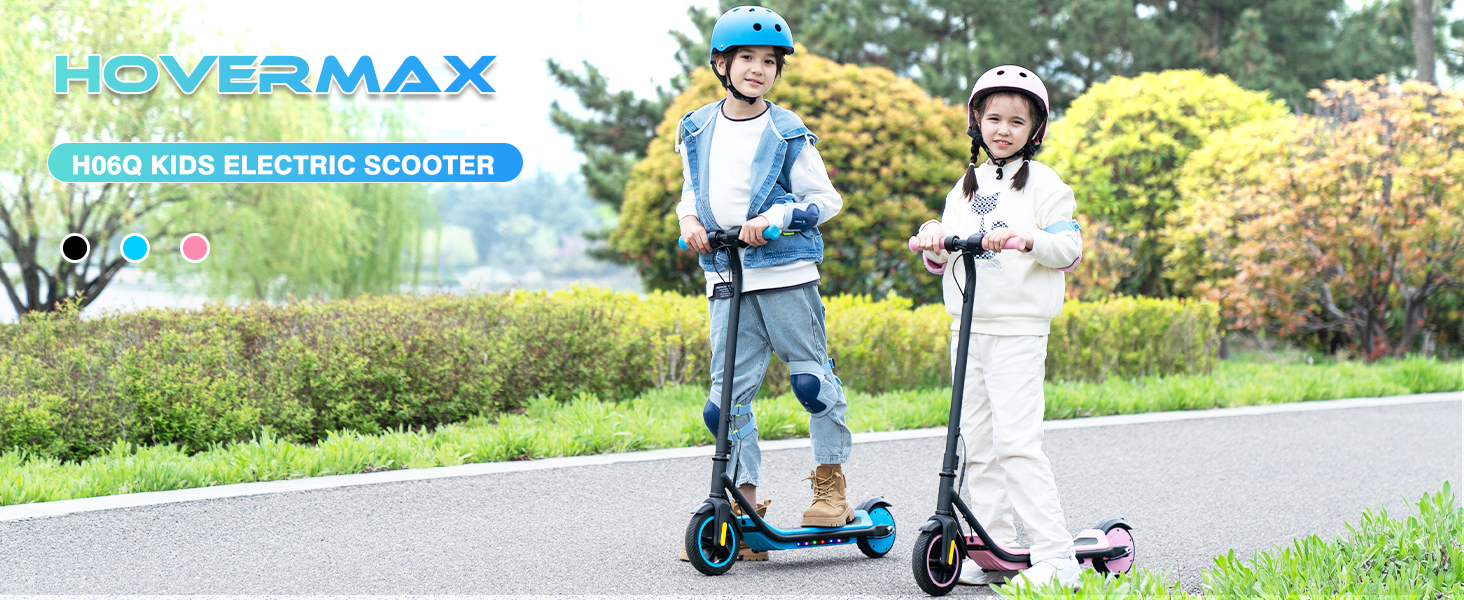 HOVERMAX Kids Electric Scooter - Ages 6-12, 10mph, 9.3mi Range w/ 7 ...