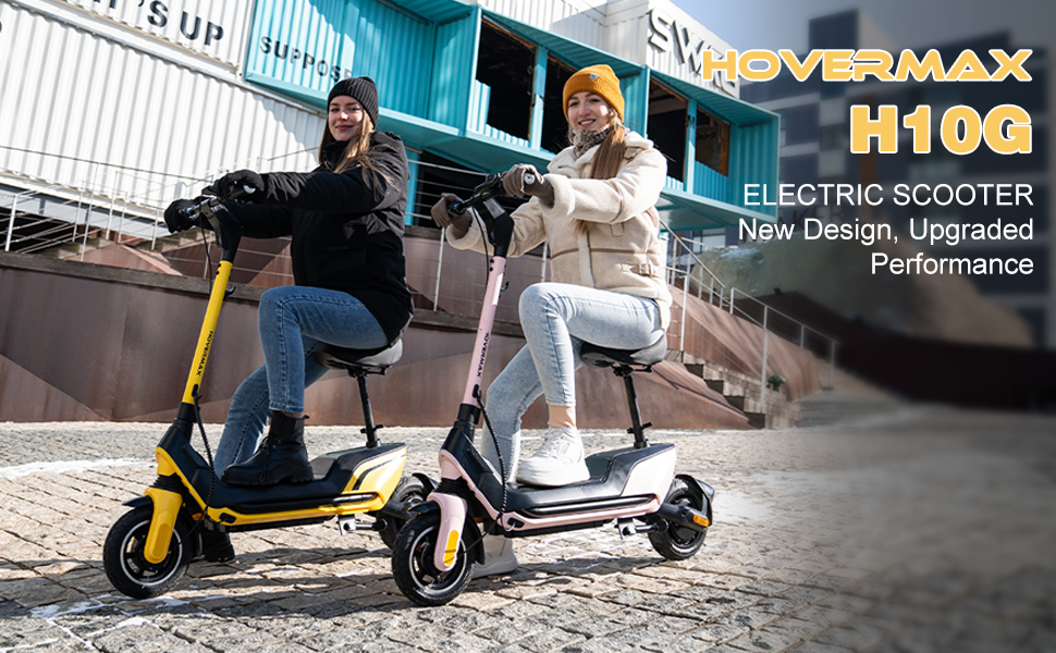 HOVERMAX Electric Scooter with Seat for Adults, 500W Motor 10" Commuter ...