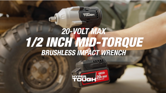 Hyper Tough 20V 1/2-in Mid-Torque Cordless Impact Wrench with 18-Piece ...