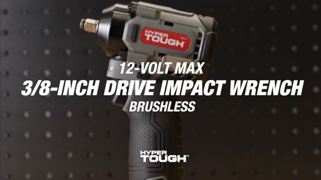 Hyper Tough 12V Max Cordless Brushless Impact Wrench and 22-Piece 3/8 ...