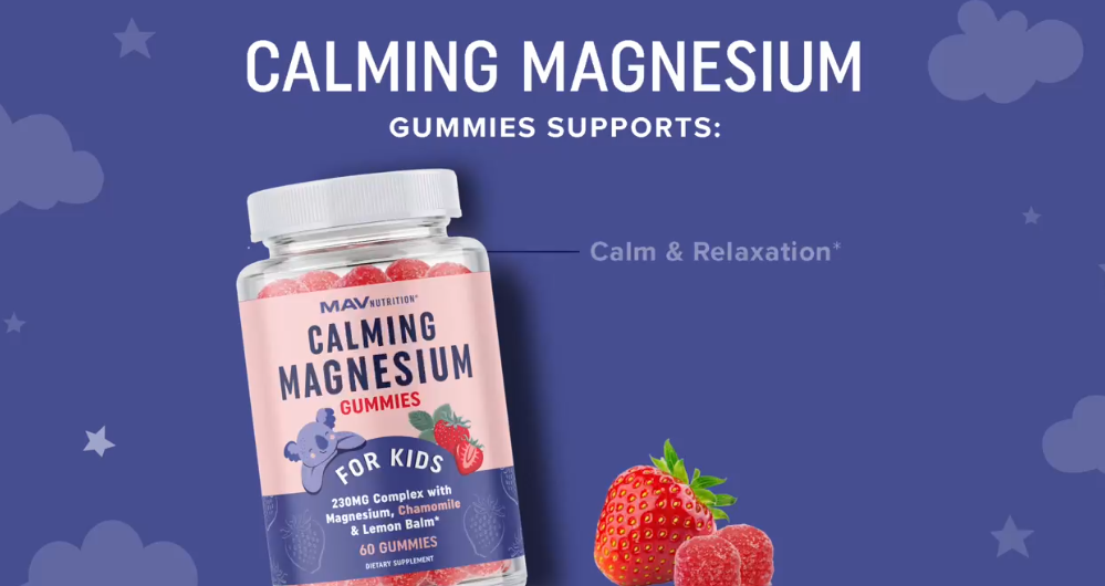 MAV Nutrition, Magnesium Calming Gummies, 60 Ct, Kid's Relaxation ...