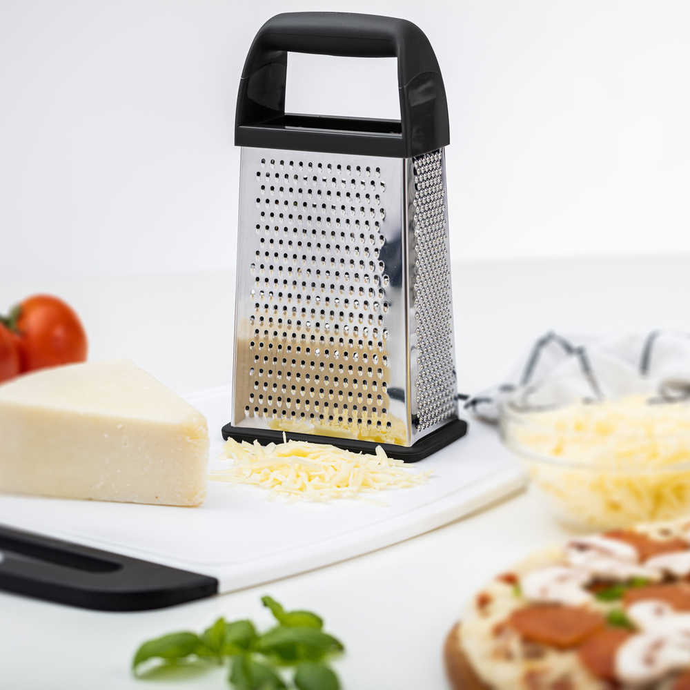 Gorilla Grip Cheese Grater, 4-Side Stainless Steel Box Grater, Pink ...