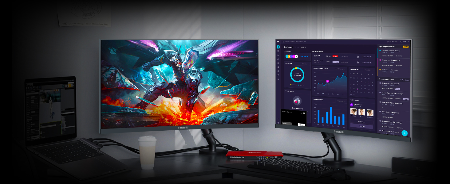 Gawfolk 24.5 inch Gaming Monitor 200hz/165hz FHD(1080P) Computer ...